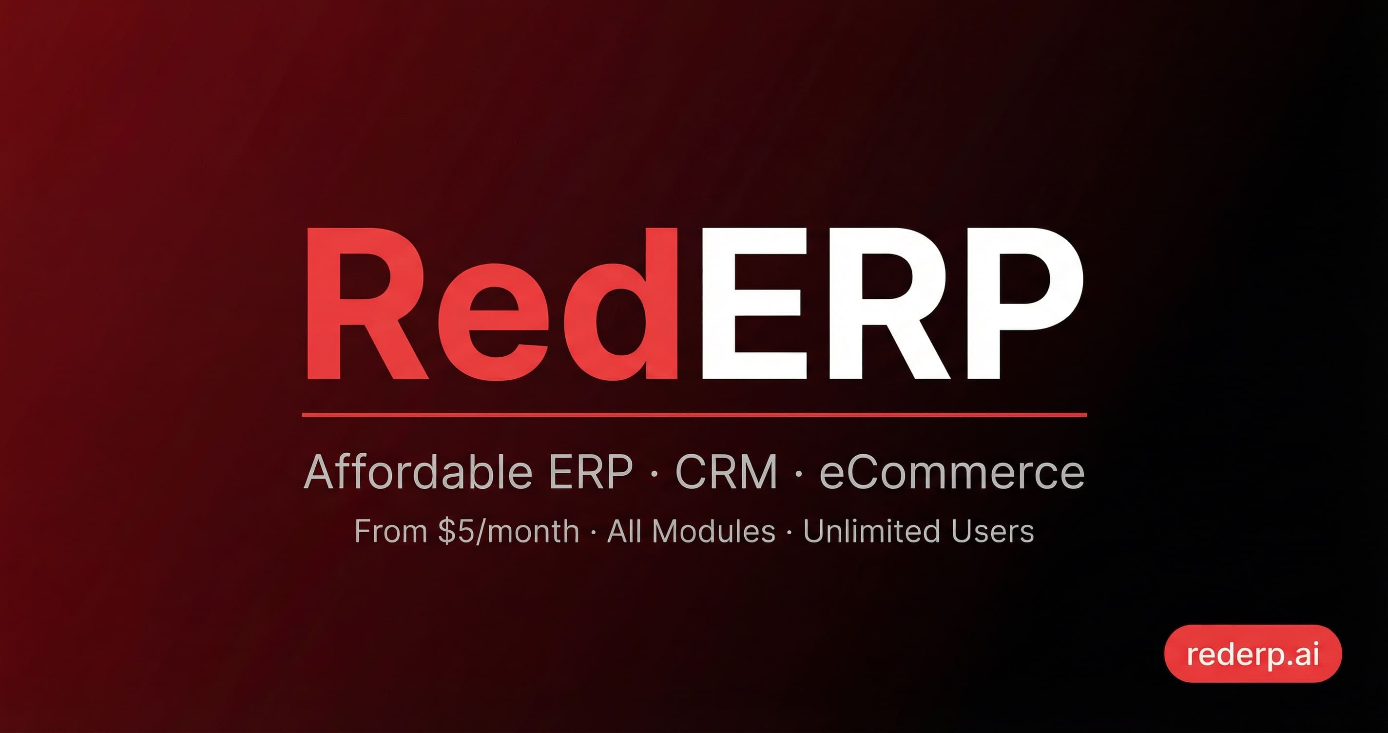 RedERP — Affordable ERP, CRM & eCommerce | From $5/month